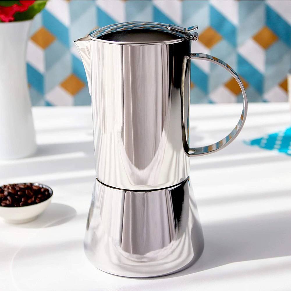 Capri 10 cups coffee pot stainless steel Cristel - 3F Home