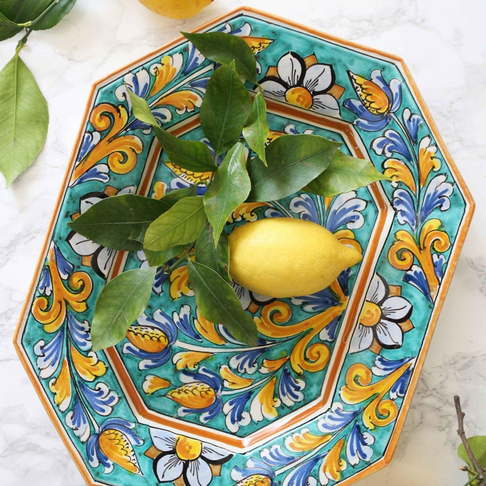 Sicilian ceramic octagonal serving plate – Trapani - 3F Home